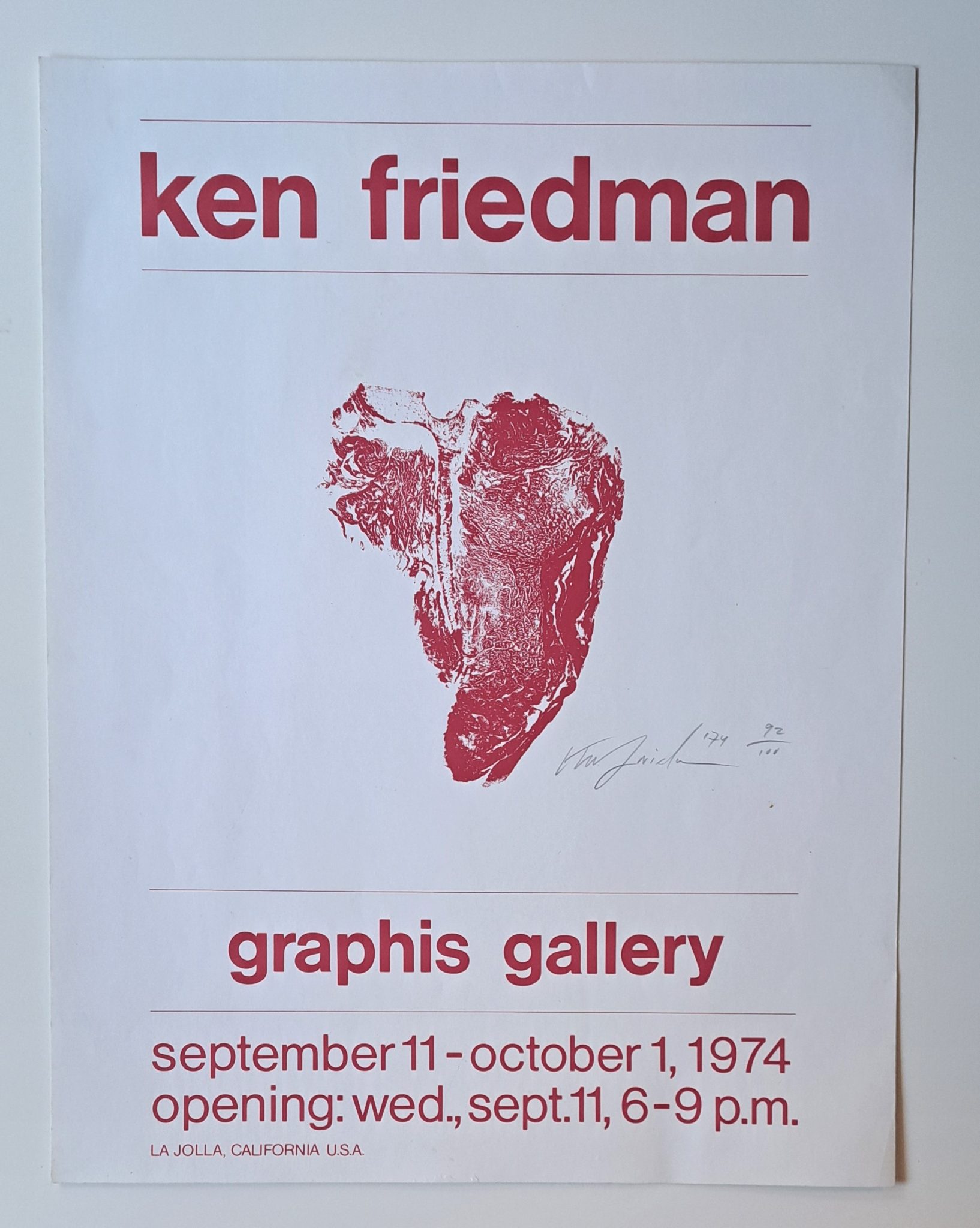 Ken Friedman poster for Graphis Gallery, La Jolla, 1974 - Multiples