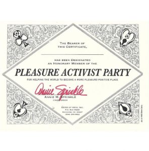 Annie Sprinkle certificate - Multiples